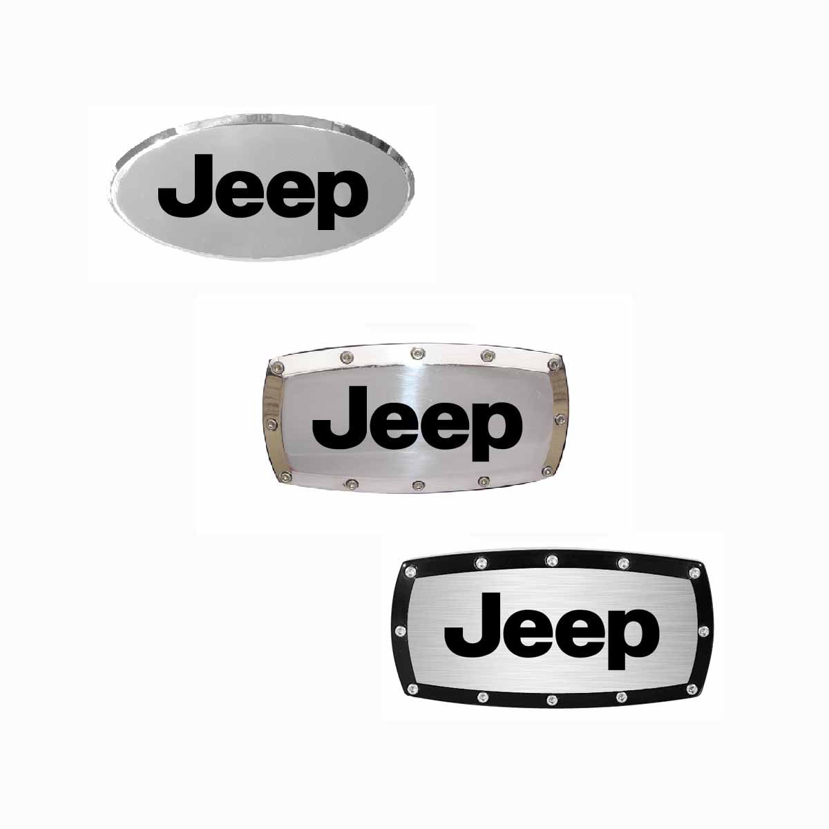 JEEP Logo Engraved Billet Hitch Receiver Cover