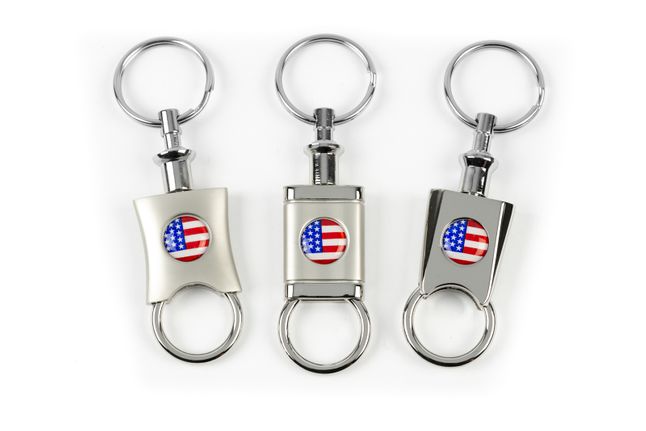 Pull-Apart Valet Key Fob - USA Flag