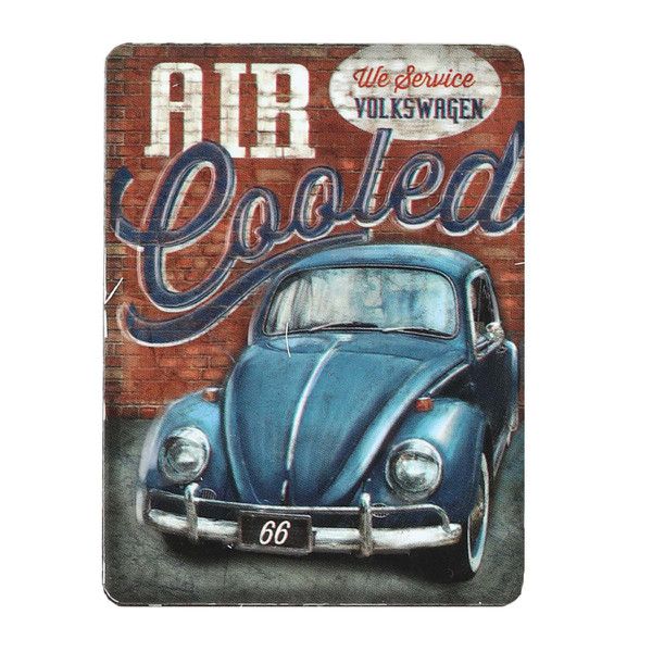 Volkswagen Air Cooled Bug Embossed Tin Sign - Toolbox Magnet