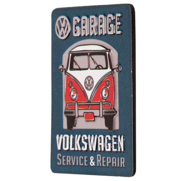 Volkswagen Garage Service Bus Embossed Tin Sign -Toolbox Magnet