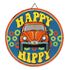 VW Happy Hippie Embossed Tin Garage Decorative Sign - 12 Inch