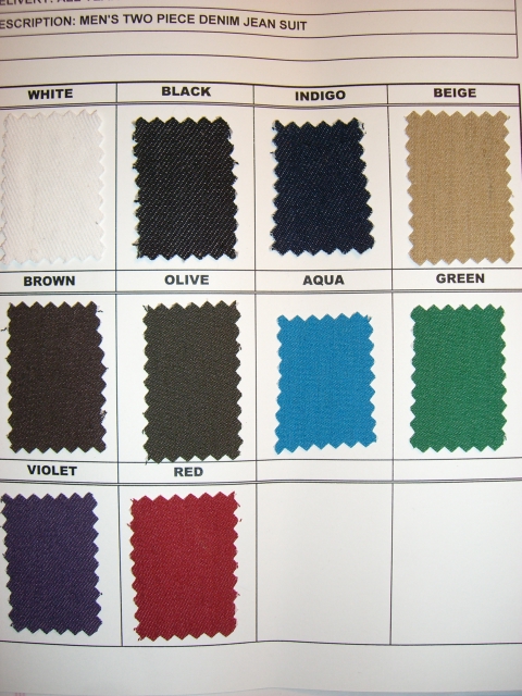 CREME DE SILK DENIM SUIT COLOR CHART