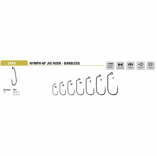 Mustad J60X Heavy Wire Jig Hook - Mustad Fly Tying Hooks