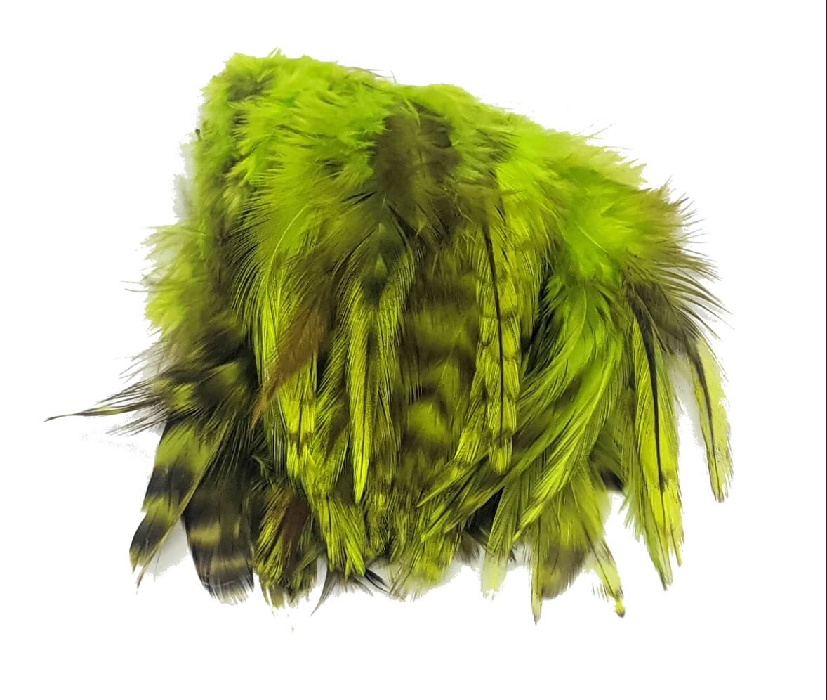 Strung Grizzly Variant Saddle Hackle - Strung Rooster Feathers