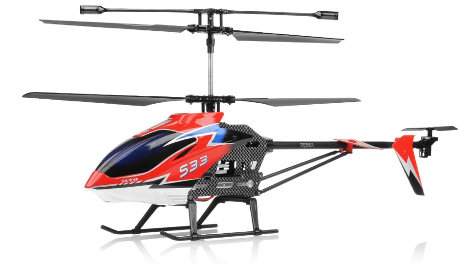 Syma S33 3 Channel RC Helicopter 2.4ghz Red RC Remote Control Radio