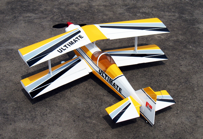 Yellow Ultra Flying Ultimate BiPE ARF Brushless Electric led Airplane R C Aerobatic Bi Plane RC