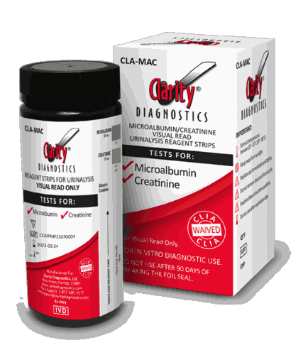 Clarity CLA-MAC Visual Read Microalbumin Creatinine Strips | OBGYN Supply