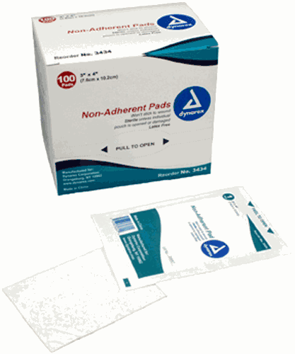 Dynarex #3434 Sterile Non-Adherent Pads 3" x 4" | OBGYN Supply