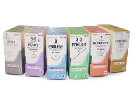 5-0 Blue Monofilament Prolene Sutures, PS-2 Needle 18"