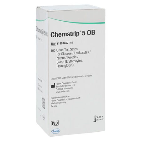 Roche Cobas Chemstrip 5 OB Urine Test Strips | OBGYN Supply