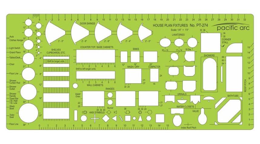 1/4"=1' House Plan Fixtures Template