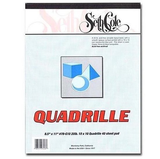 10x10 Grid 11x17 Pkg 100 Sheets Quadrille Graph Paper 20lbs