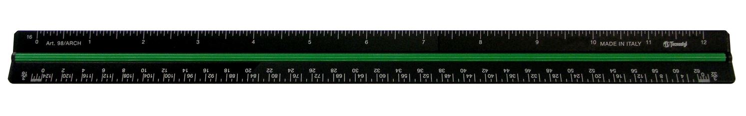 12" Black Aluminum Architectural Scale