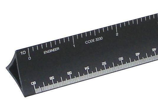 12" Hollow Black Aluminum Engineering Scale by Alumicolor