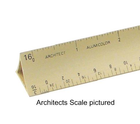 12" Hollow Gold Aluminum Engineering Scale by Alumicolor