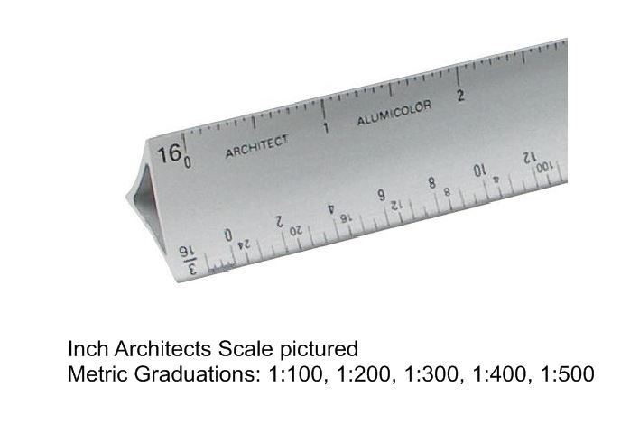 12" Hollow Silver Aluminum Metric Engineering Scale by Alumicolor