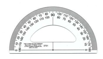 3 1/2" Half Circle Protractor 180° Pkg of 12