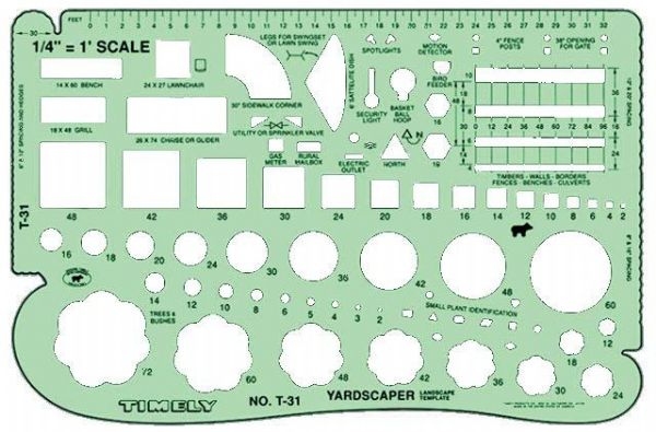 31T 1/4" Scale Yardscaper Landscape Template by Timely