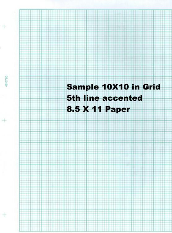 460780 K&E 10 x 10" Green Grid Graph Paper Size 8 1/2" x 11"