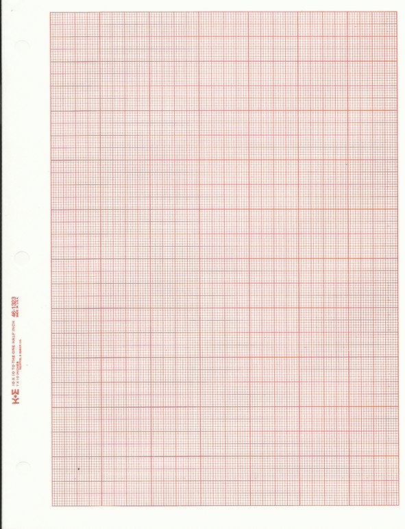 461323 K&E 10 x 10 ½" Orange Grid Tracing Graph Paper Size 8 1/2" x 11"