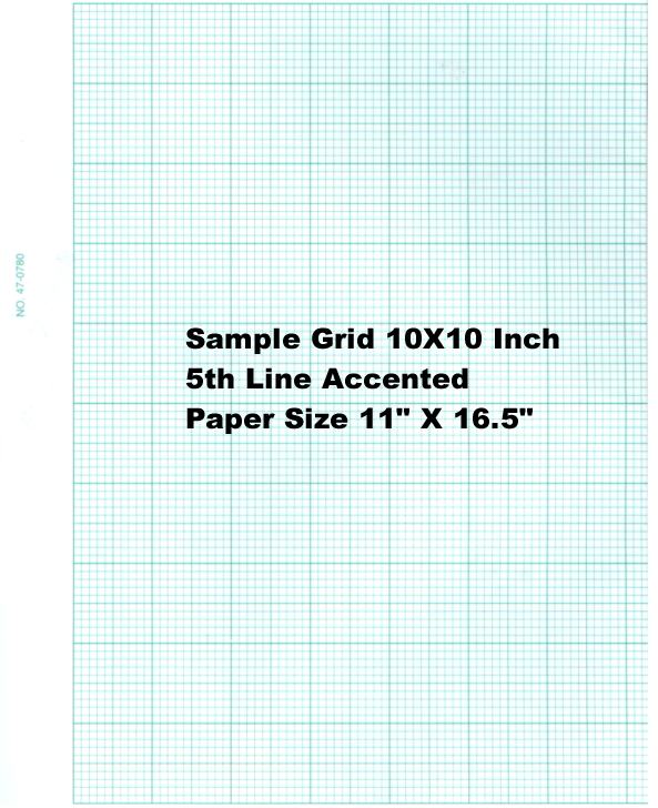 470782 K&E 10 x 10" Green Grid Tracing Graph Paper 11" x 16 1/2"