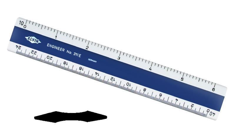 6" 311E Engineers Scale Ruler 10 30 40 50 PPI 4 Bevel Engineering Scale