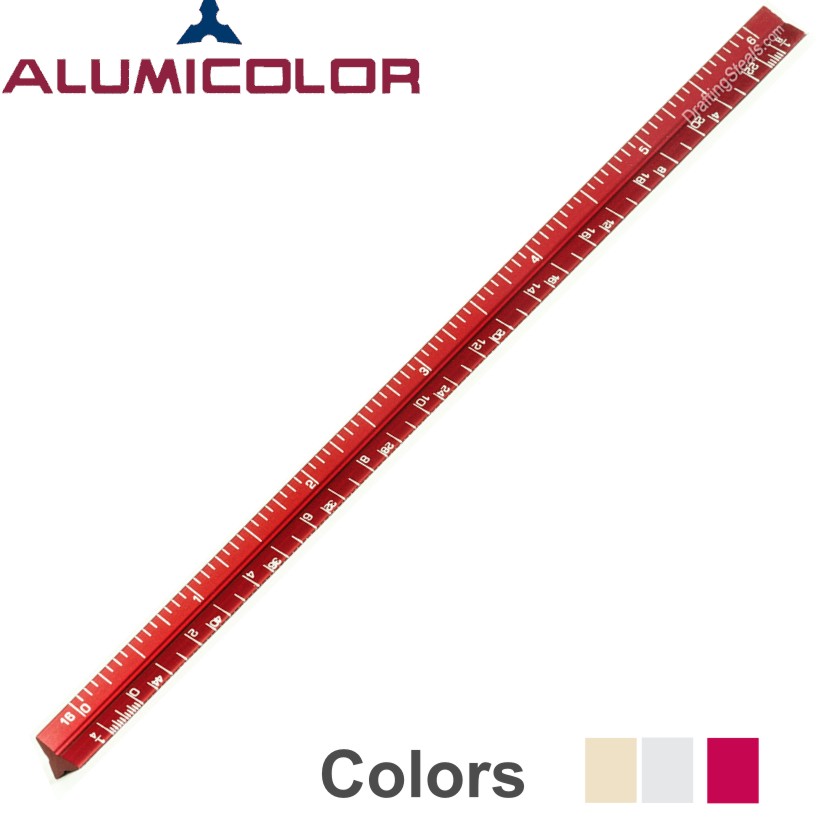 6" Aluminum Combination Drafting Scales Alumicolor scale ruler