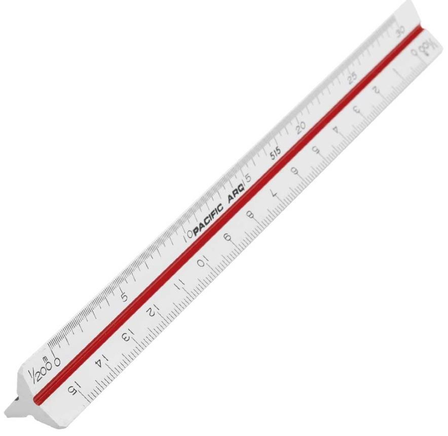 6" Pro Plastic Color Coded Metric Scale