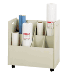 21 Slot Safco Mobile Roll File 28 7/8.H X 30 1/8 W X 15 ¾ D Bins 3 3/8"