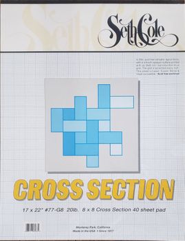 8x8 Grid 17x22 Pad 40 Sheets Cross Section Graph Paper 20lb