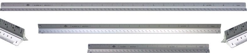 Alvin Architects Scales Aluminum 12", 18" & 24 Architectural Scaled Rulers