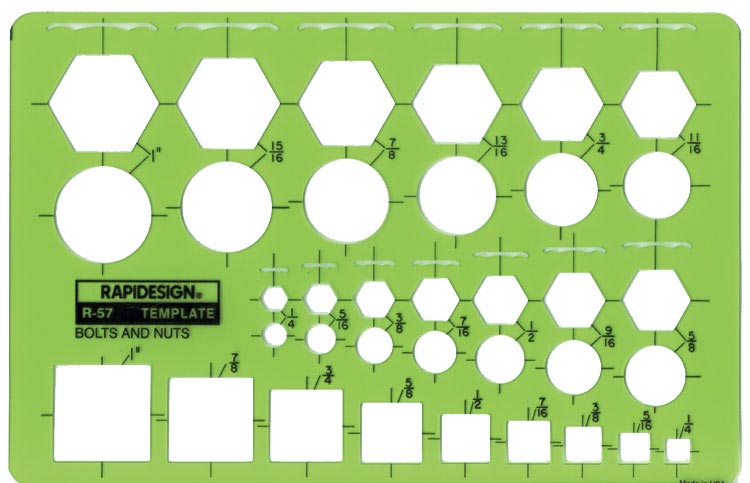 Bolts & Nuts Symbols Drawing Template Rapid Design