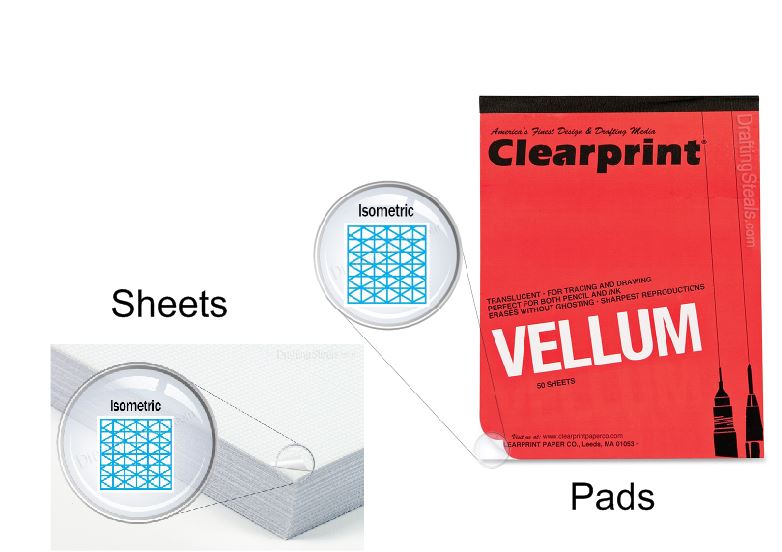Vellum Isometric Graph Paper on Clearprint 1000H Vellum