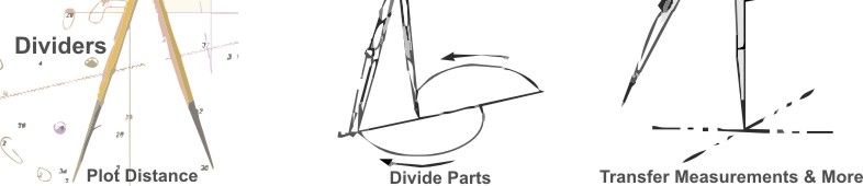 Drafting Dividers: Measure Distance for Drawing, Maps & Navigation