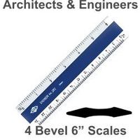 6" Drafting Scales Alvin Four Bevel Architects & Engineers Scaled Rulers