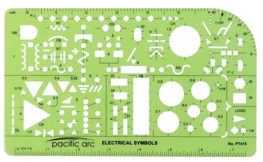 Electrical Electronic Template Has Schematic Diagram Symbols