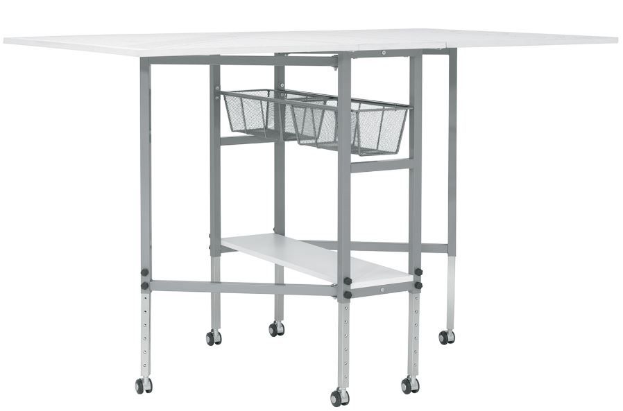 Adjustable Height Fabric Cutting Table With Grid