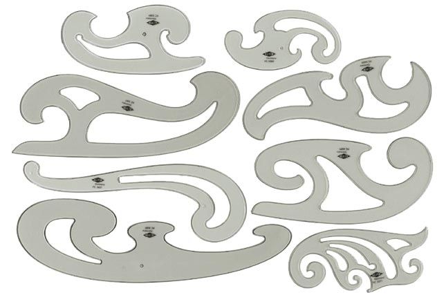 French Curve Set 8 Smoke Gray