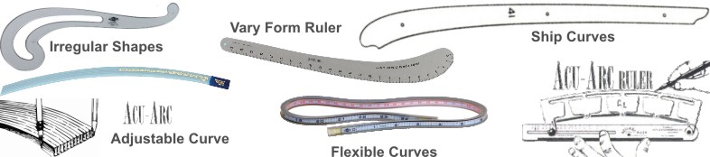 Curve Rulers & Flexible Curves for Drawing & Measuring Curved Shapes