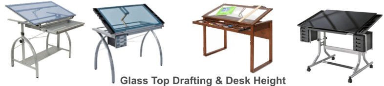 Glass Top Drafting Tables: Alvin & Studio Designs Glass Top Tables