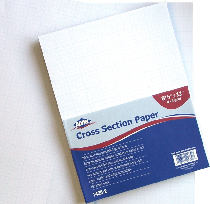 Grid Paper Pads & Sheets 4x4 8x8 10x10 Grided Paper Accented Each Inch