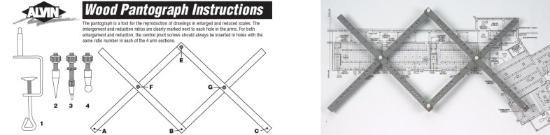 Pantograph Drawing Tool to Copy, Reduce, or Enlarge Art & Graphics