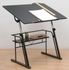 Zenith Height Adjustable Drafting Table with Shelf in Black