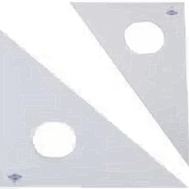 Pacific Arc Clear Acrylic Triangles with Straight Edge