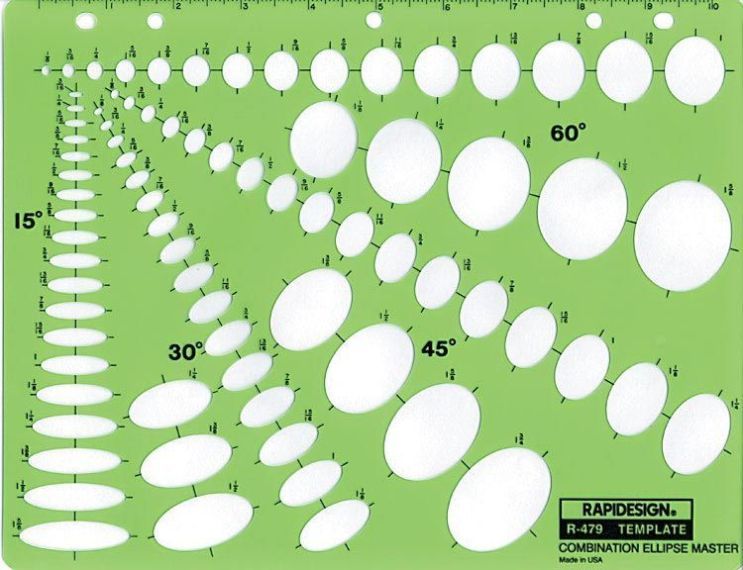 Combination Ellipse Template Master Rapidesign R-479 79 Ellipses