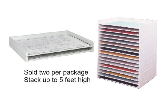 Safco Giant Stacking Trays: Budget Flat Paper & Art Storage File