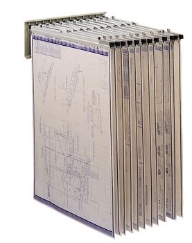 Safco Wall Rack 5016 Blueprint Rack’s Pivoting Hangers Holds 12 Clamps