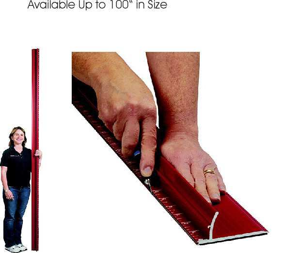 Large Safety Rulers 28"-100" Red Rhino Straightedges Protect Hands