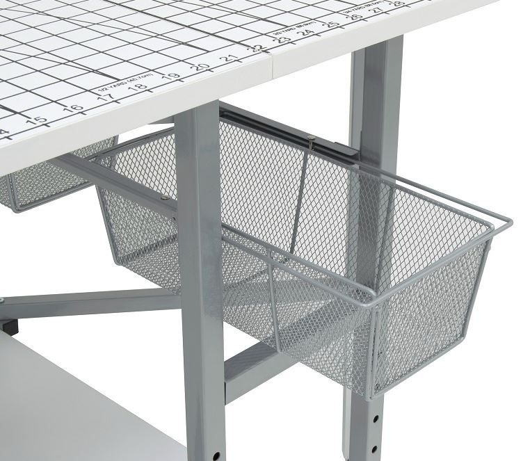 Adjustable Height Fabric Cutting Table With Grid