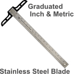Stainless steel t-squares inch and metric